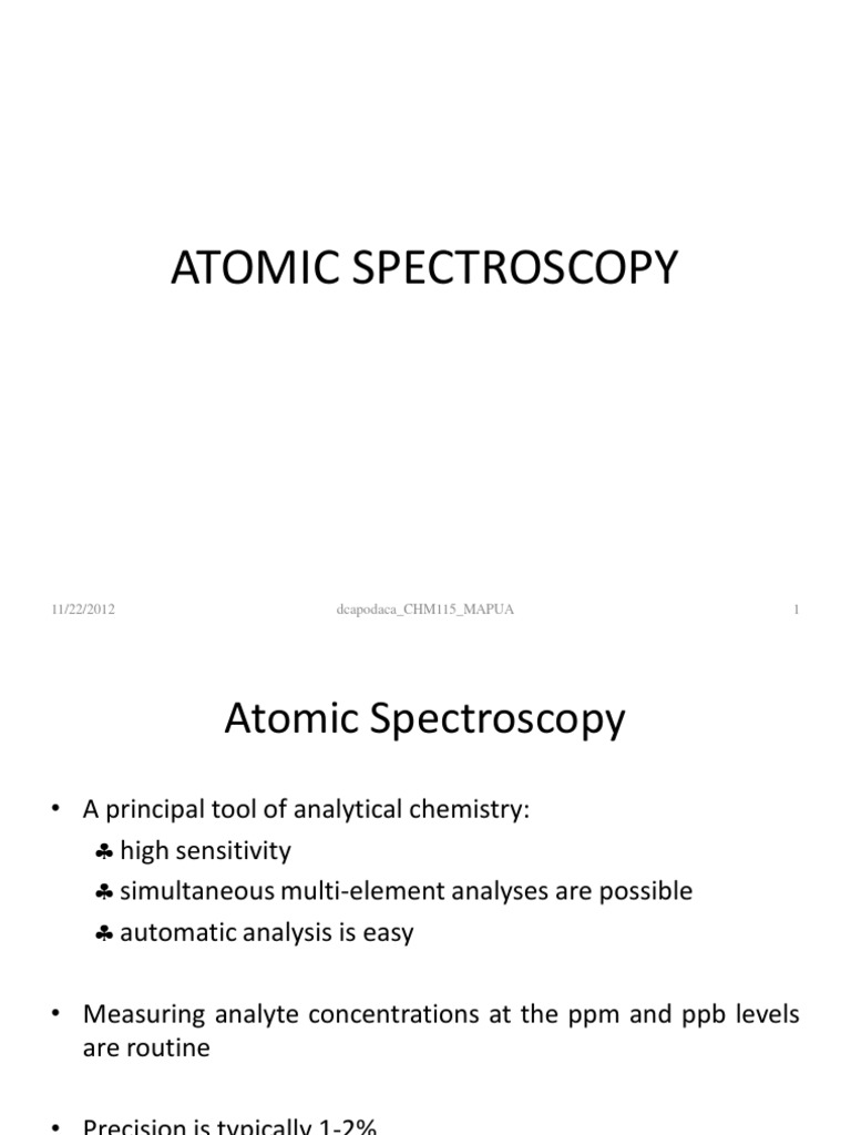Atomic Spectros | PDF | Atomic Absorption Spectroscopy | Atoms