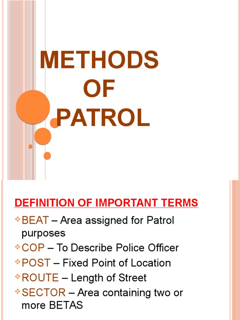 Methods of Patrol | PDF | Police Dog | Police