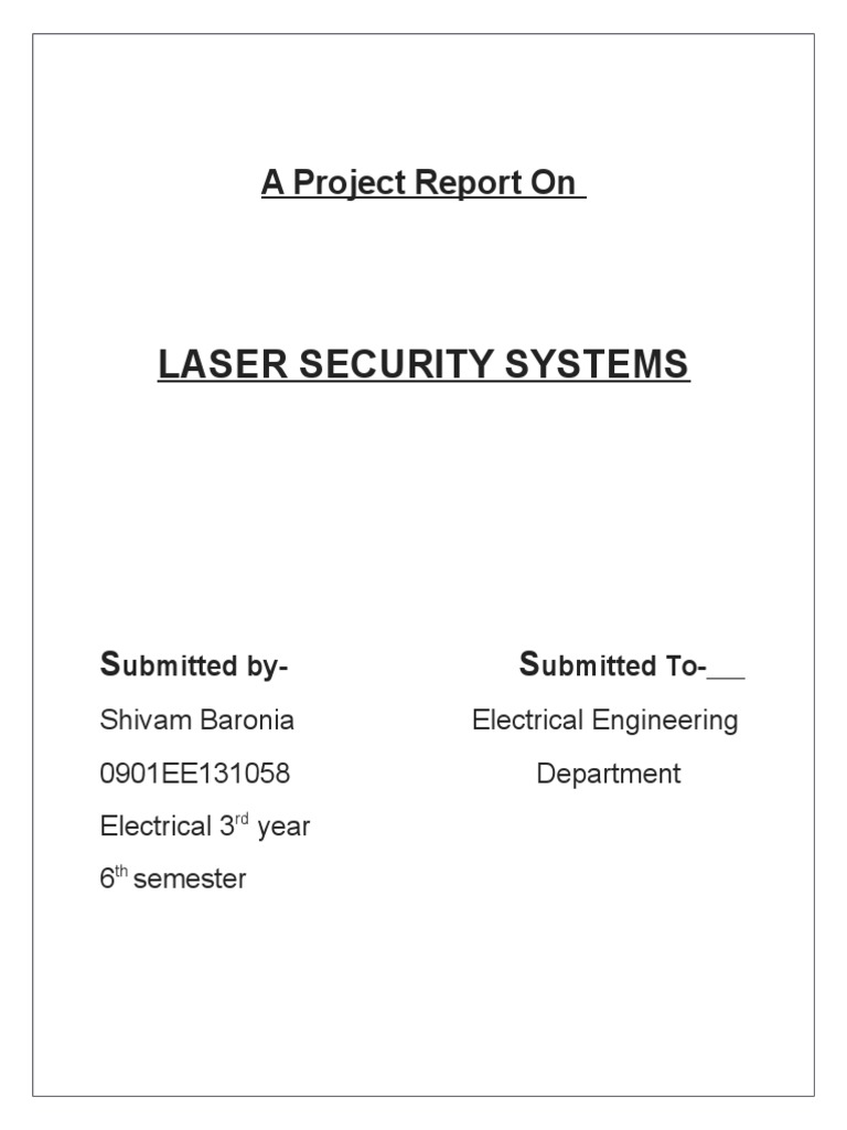 Report On Laser Alarm | PDF | Capacitor | Resistor