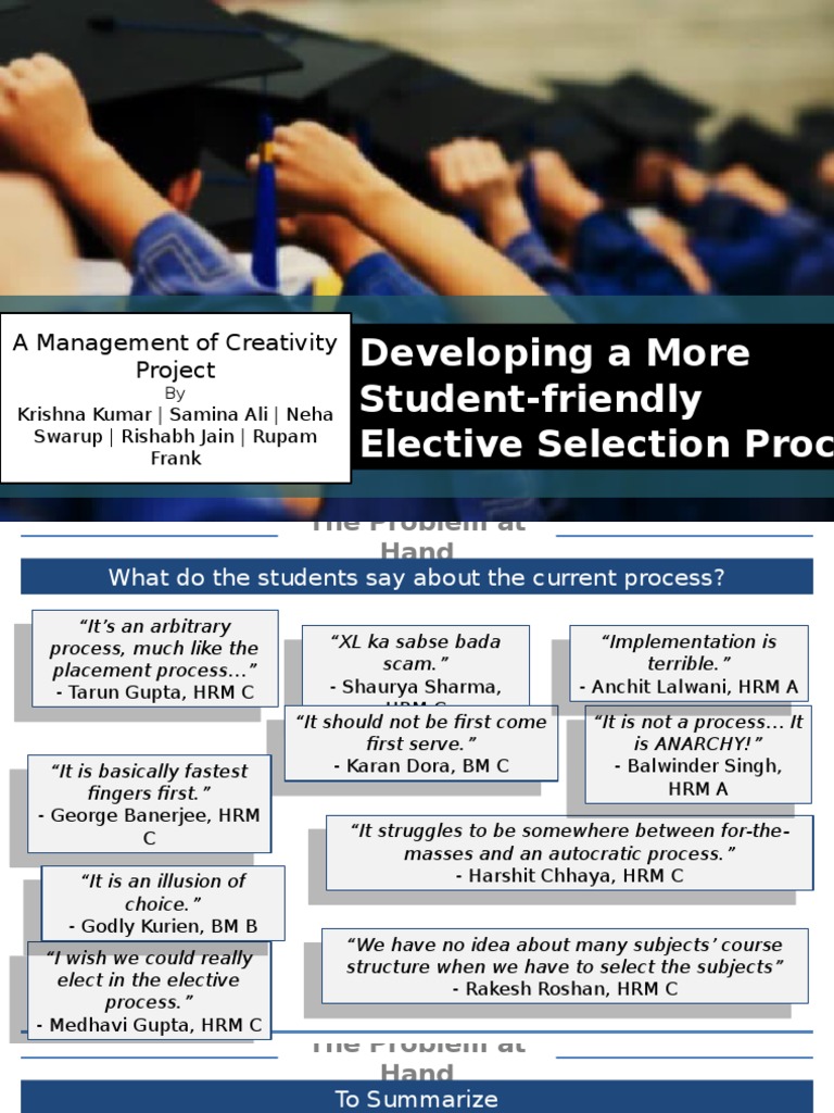 Developing A More Student-Friendly Elective Selection Process | PDF ...