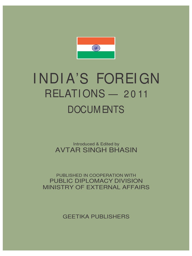 India's Foreign Relations 2011 Documents | PDF
