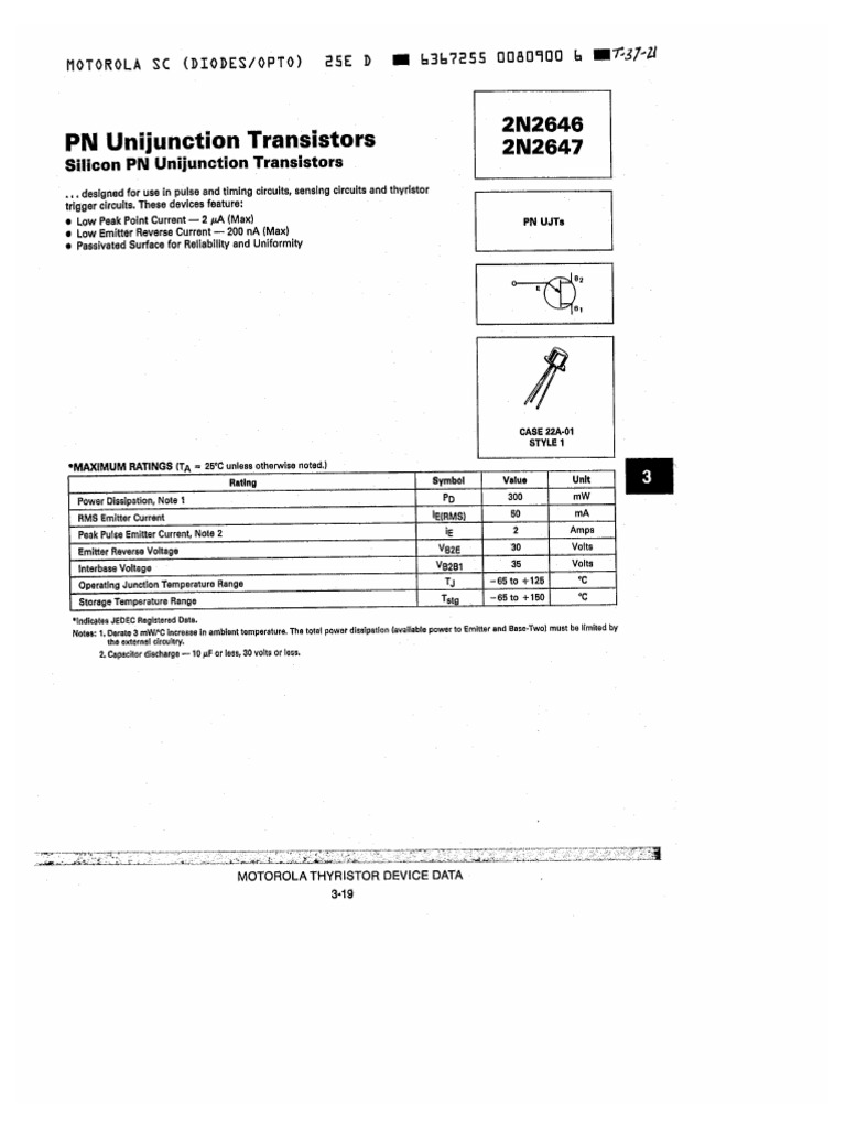 2N2646, 2N2647 (Motorola) | PDF