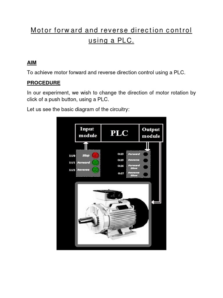 Motor Forward and Reverse Direction Control Using A PLC | PDF | Input ...