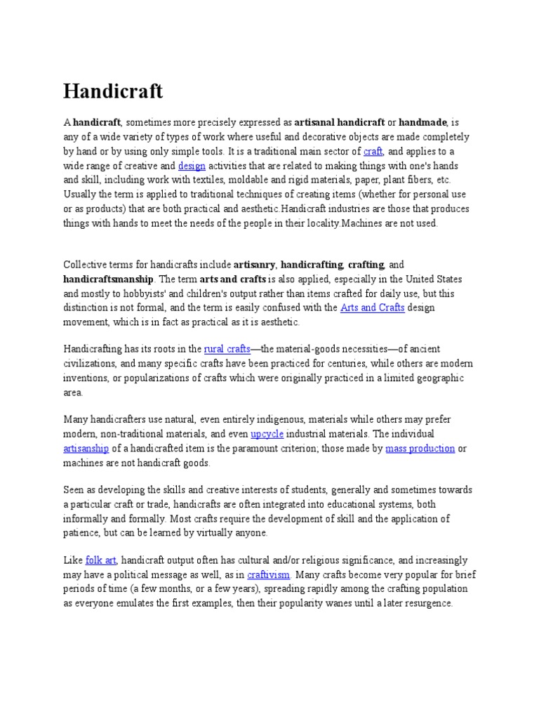 Handicraft: Craft Design | PDF | Art Media | Decorative Arts