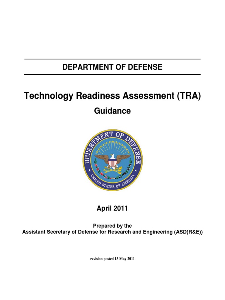 Technology Readiness Assessment (TRA) : Department of Defense | PDF ...