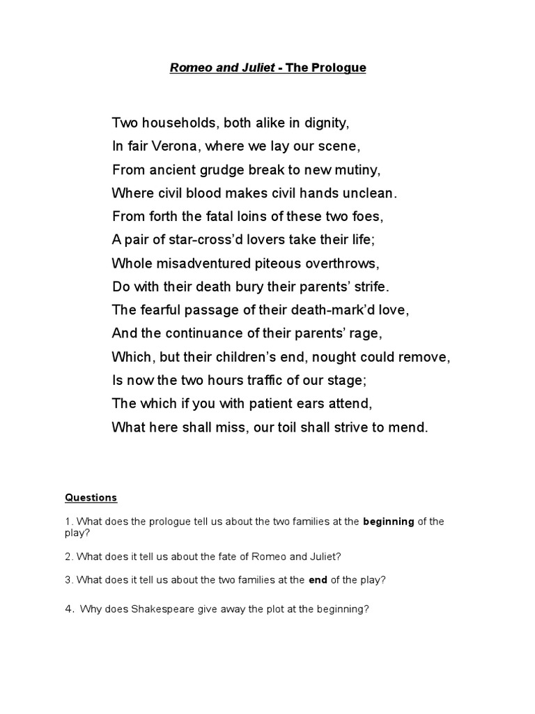Lesson 2 Prologue Worksheet | PDF