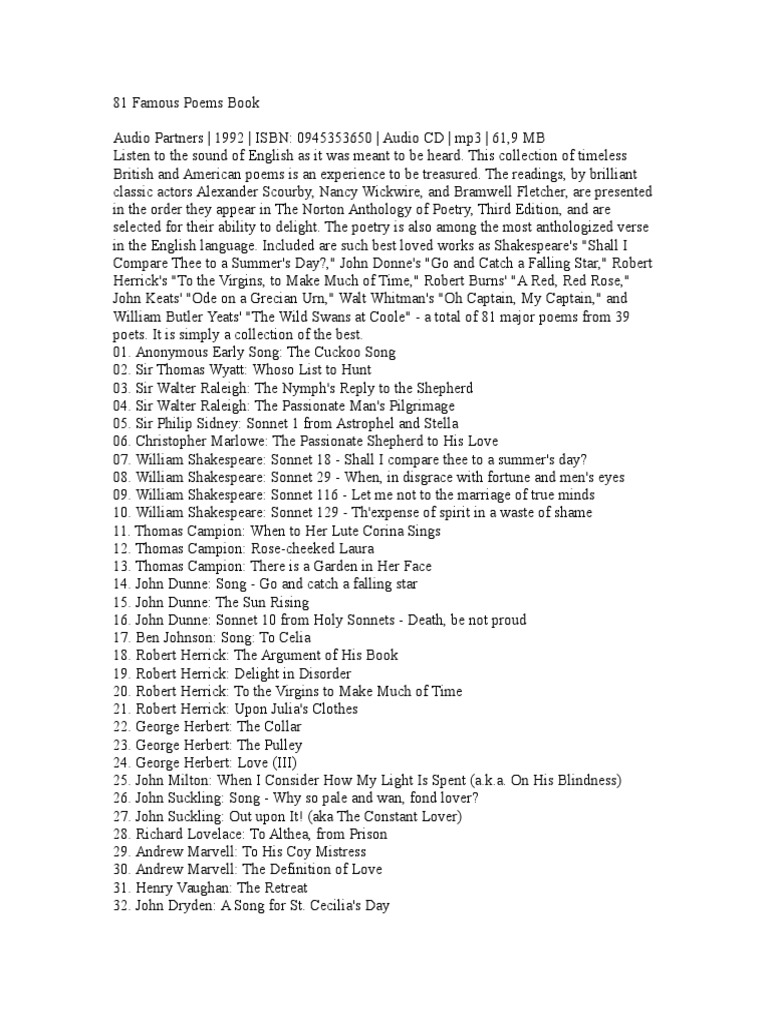 81 poems | Poems | British Poetry