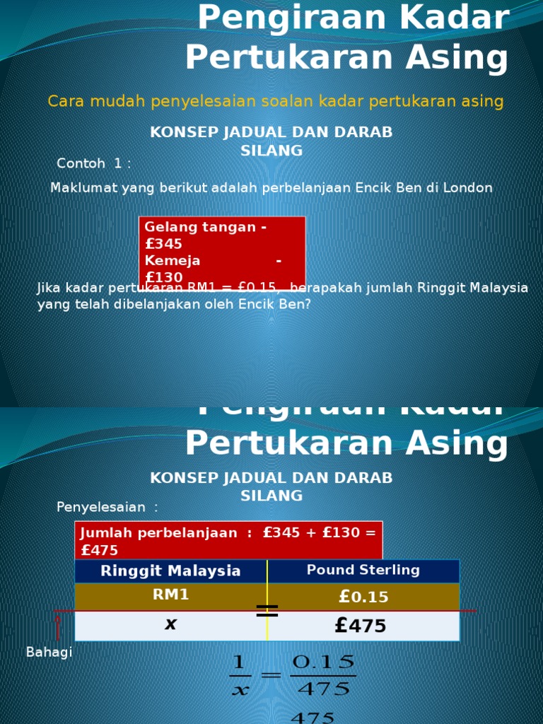 Pengiraan Kadar Pertukaran Asing | PDF