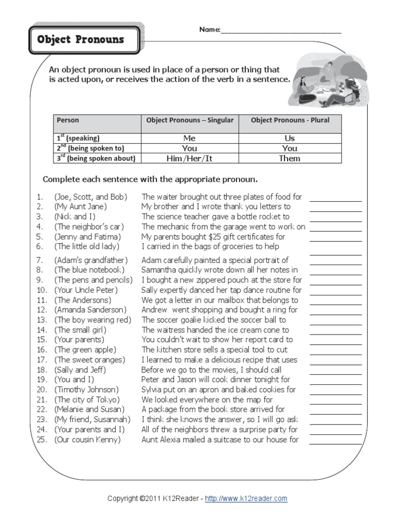 Pronoun4 Object Pronouns PDF | PDF | Languages | Leisure