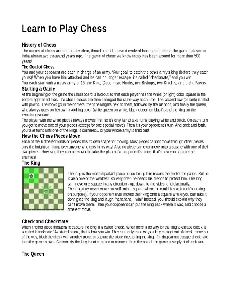 Learn To Play Chess | PDF | Chess | Game Theory