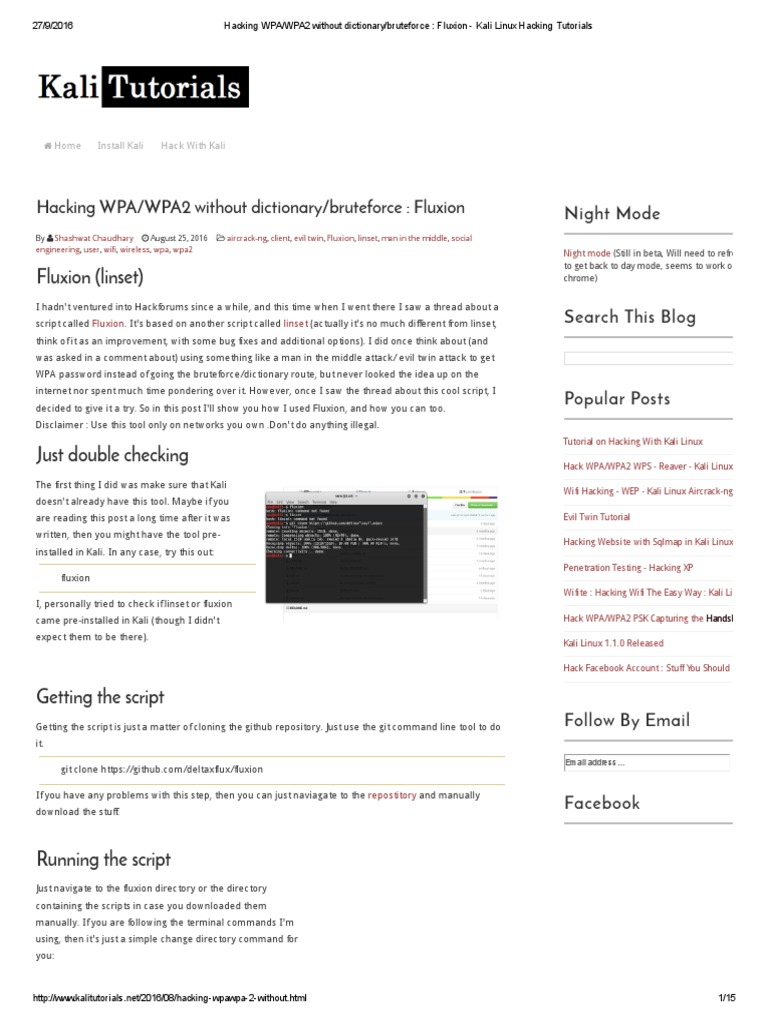 Fluxion (Linset) : Hacking WPA/WPA2 Without Dictionary/bruteforce ...