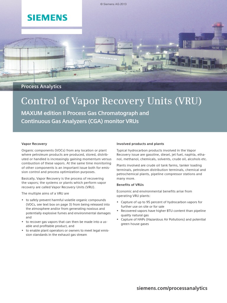 Control of Vapor Recovery Units (VRU) | PDF | Gas Chromatography ...