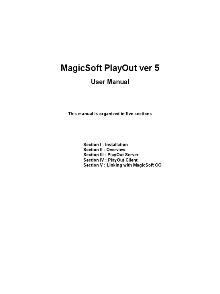 MagicSoft Playout Help PDF | PDF | Computer File | Transmission Control Protocol
