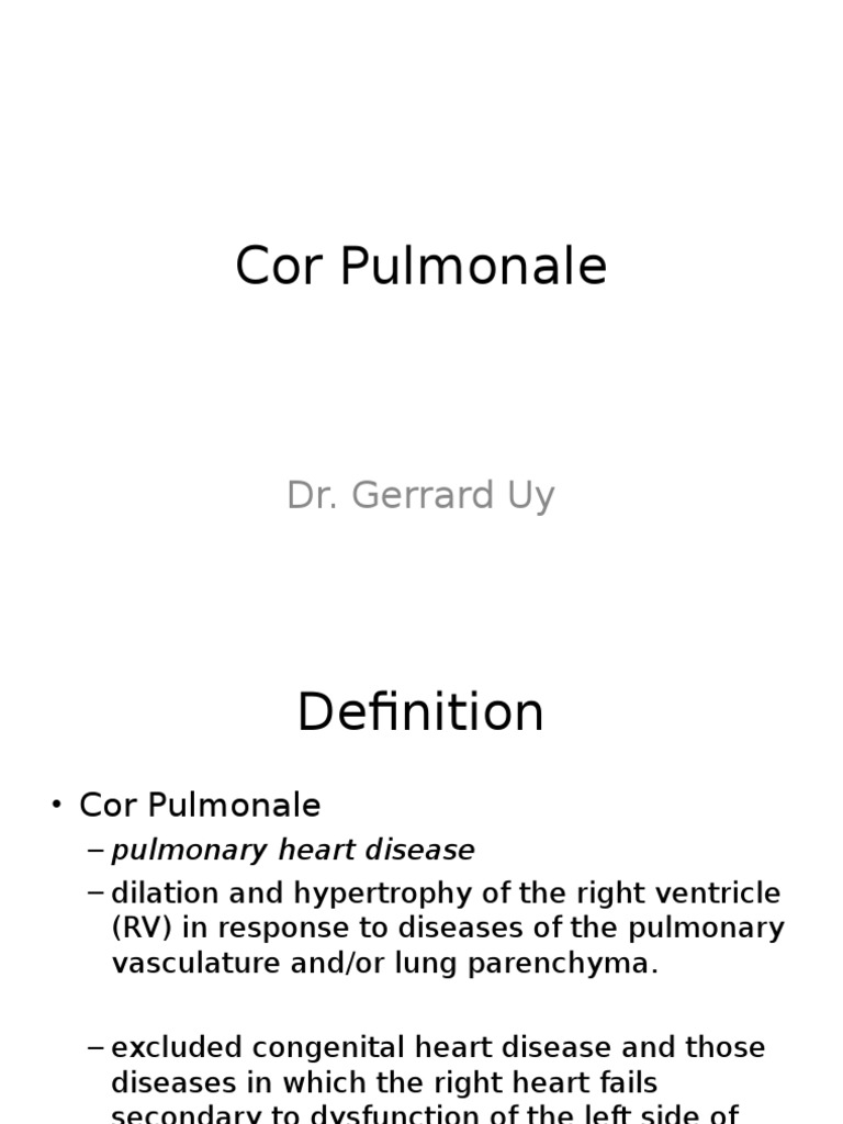 Cor Pulmonale | PDF | Lung | Heart
