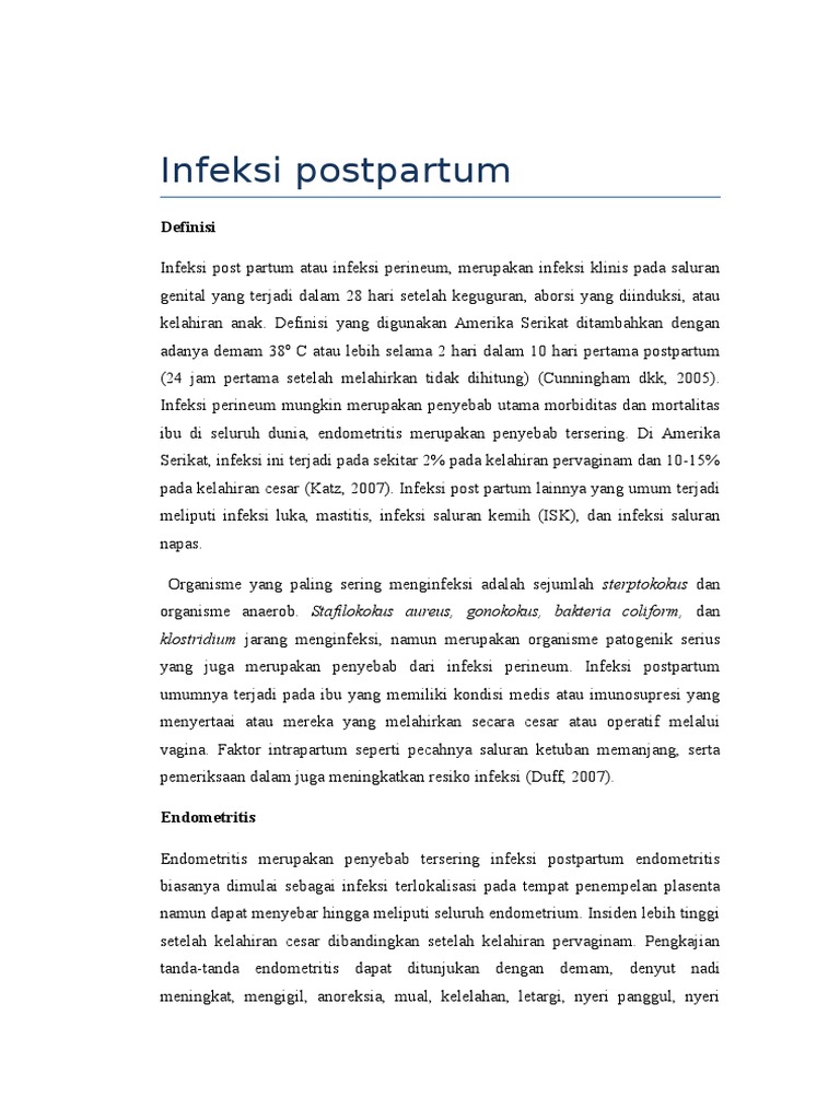 Infeksi Postpartum | PDF