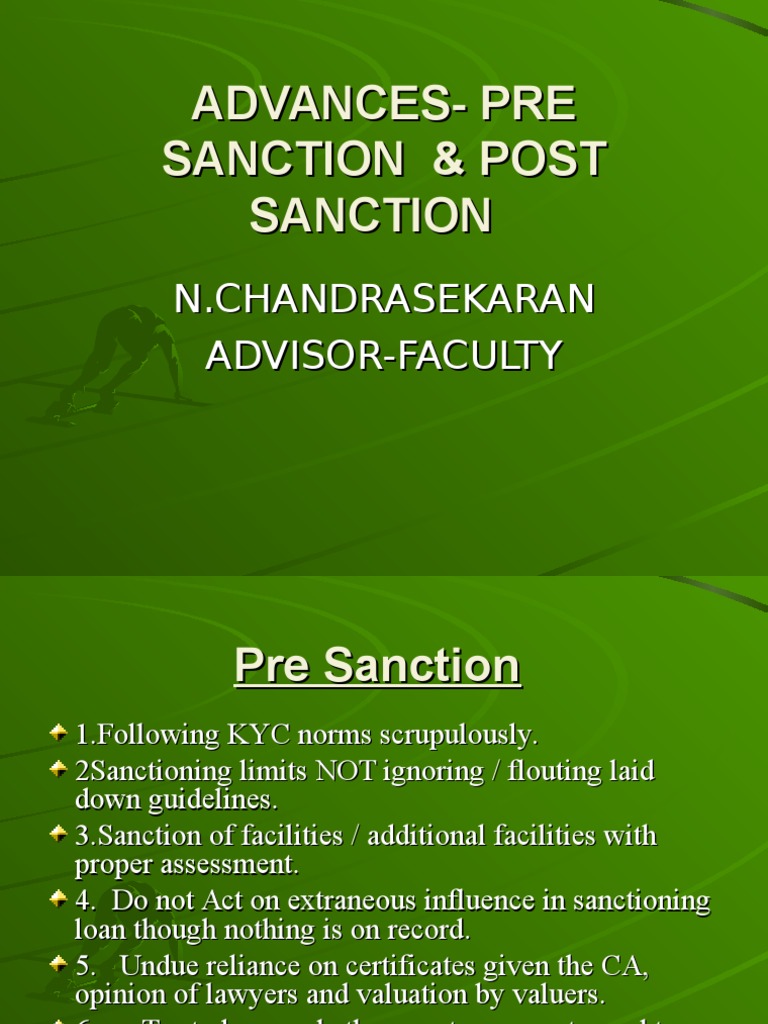 Advances Pre Sanction and Post Sanction | PDF | Financial Transaction ...