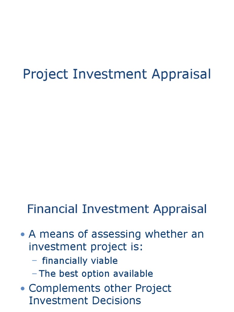 Investment Appraisal Methods Explained | PDF | Net Present Value ...