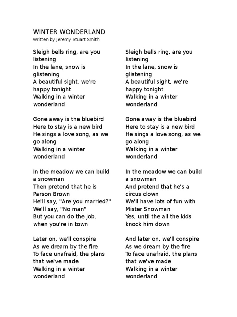 Winter Wonderland. Lyrics | PDF