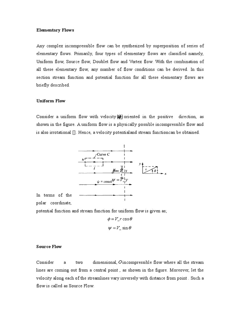 Elementary Flows | PDF | Vortices | Velocity