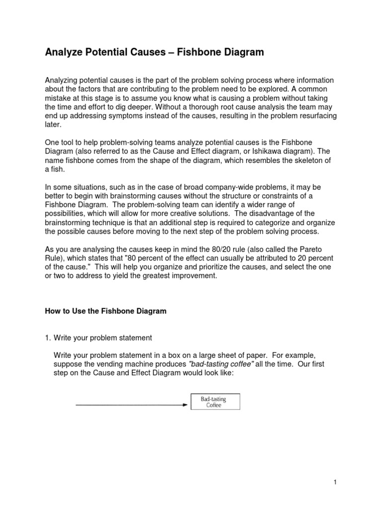 Analyze Potential Causes - Fishbone Diagram | PDF | Causality ...