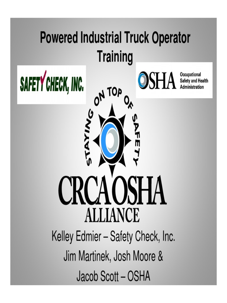 Powered Industrial Truck Operator Training Training | PDF | Forklift ...