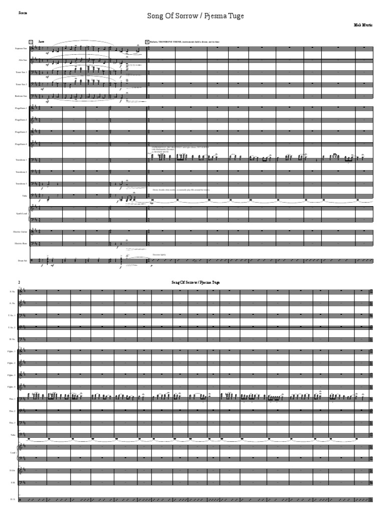 Mak Murtic Song of Sorrow BIg Band Score | PDF | Saxophone | Trombone