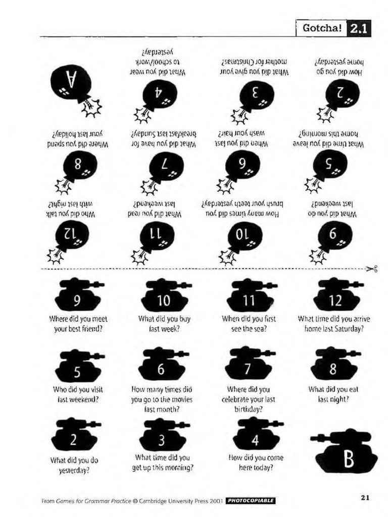 Gotcha! Grammar Practice Game | PDF