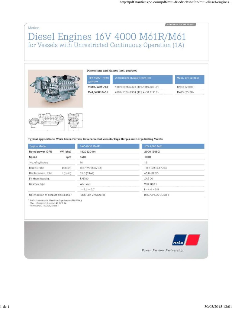 Mtu 2000 - 16V M61 | PDF