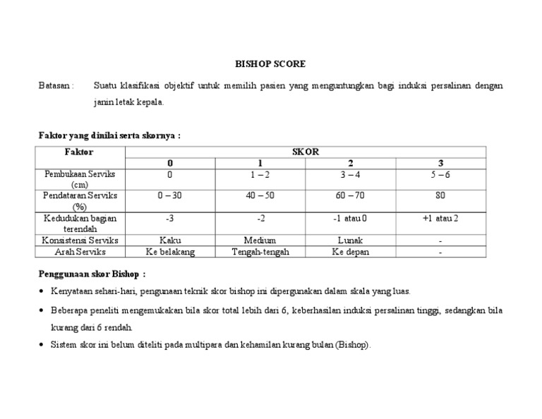 Bishop Score | PDF