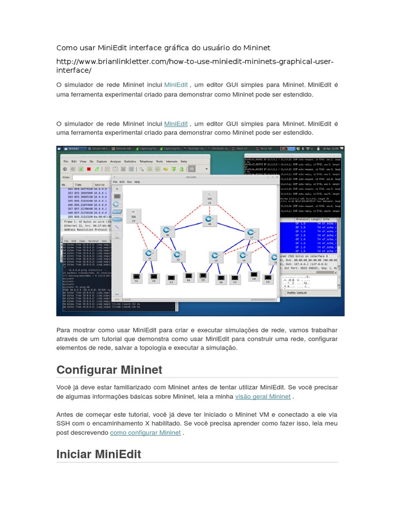 Como Usar MiniEdit Interface Gráfica Do Usuário Do Mininet | PDF | Topologia de rede | Python ...