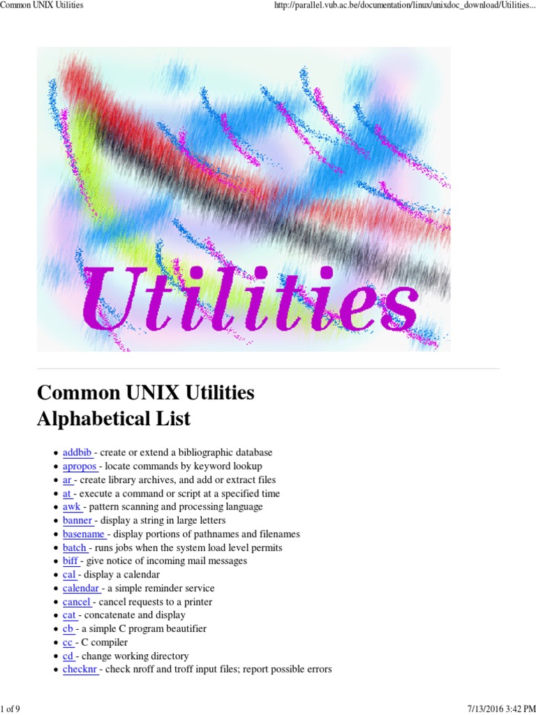 An Introduction to Common UNIX Utilities | PDF | Computer Terminal | C (Programming Language)