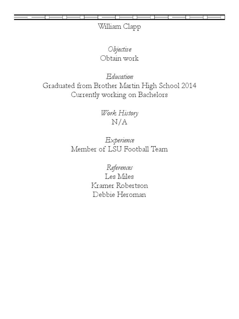 William Clapp: Objective | PDF