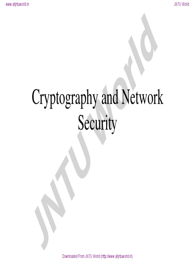 Cryptography Network Security | PDF | Cipher | Cryptanalysis