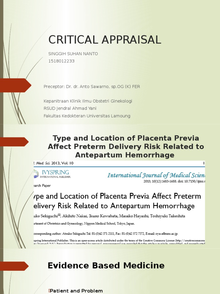Critical Appraisal Jurnal | PDF