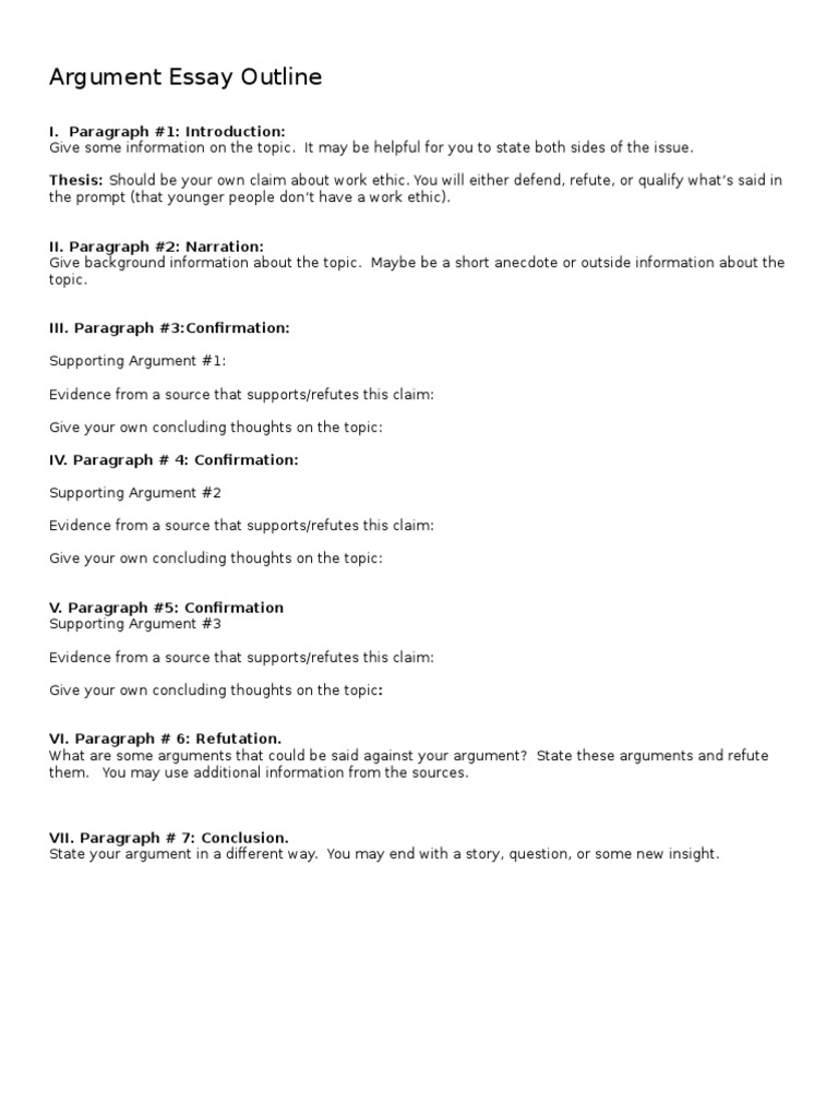 Argument Outline Template | PDF
