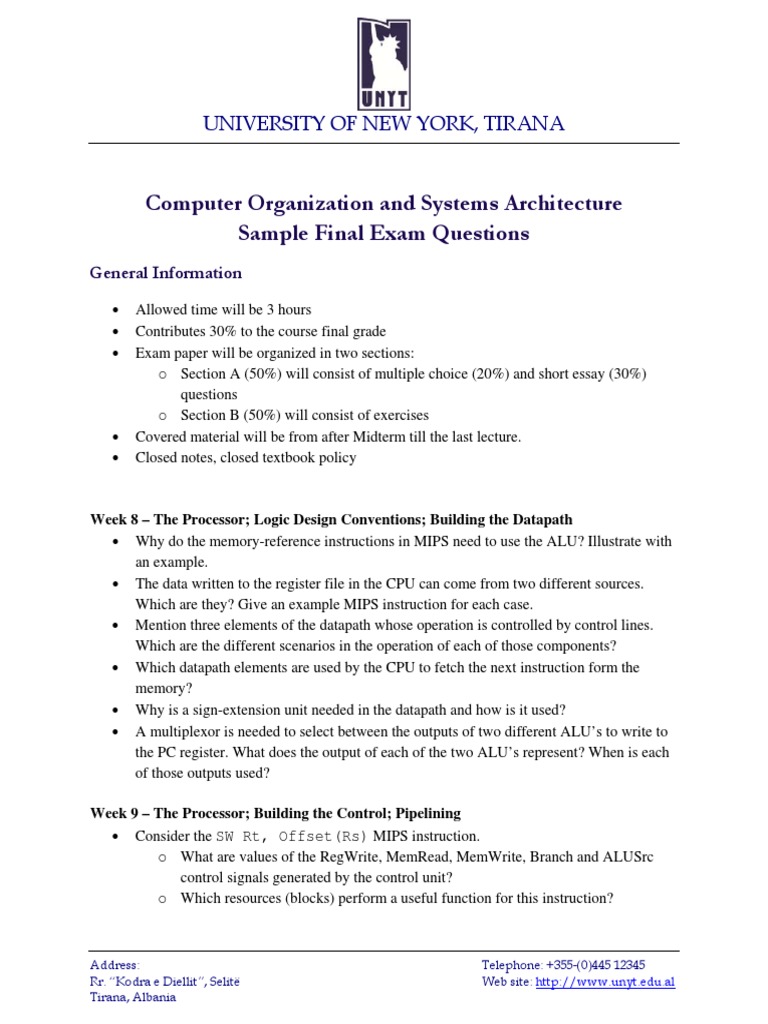 Final Sample Questions Fall 2015 | PDF | Cpu Cache | Parallel Computing