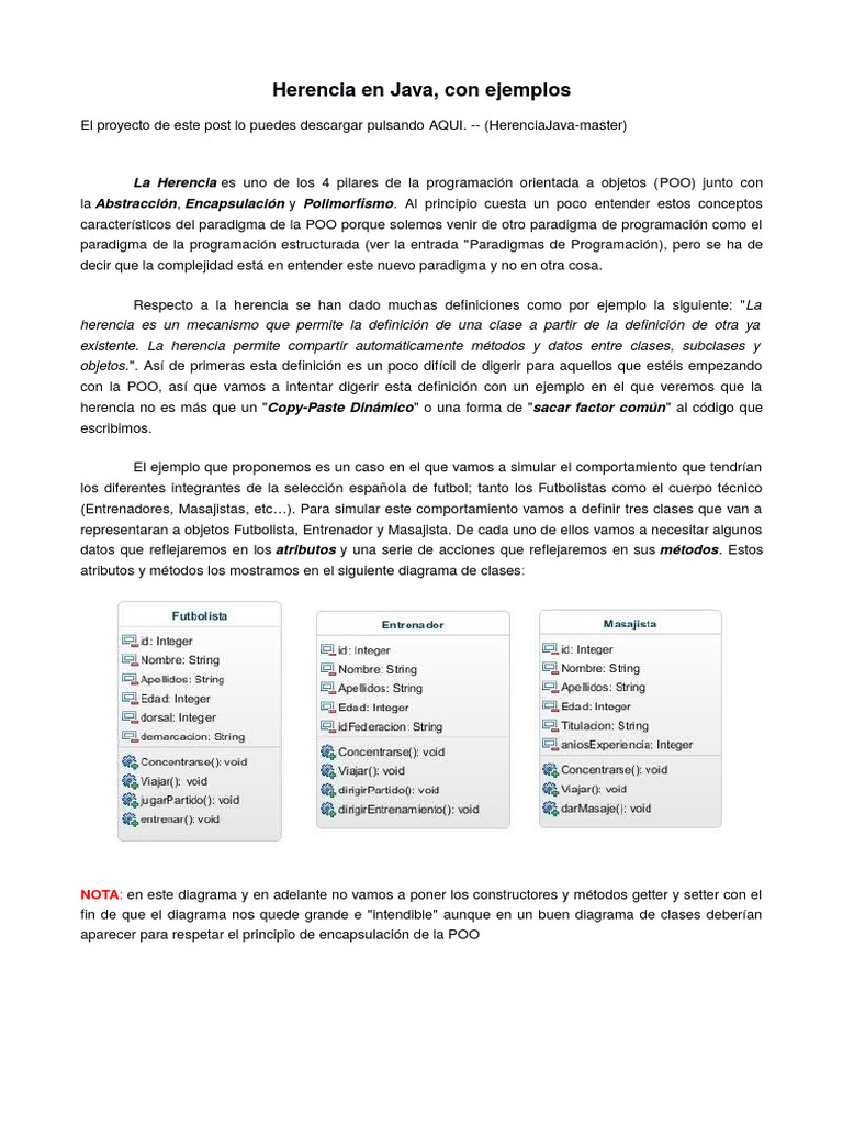 Herencia, Polimorfismo y Interfaces en Java | PDF | Herencia (Programación Orientada a Objetos ...