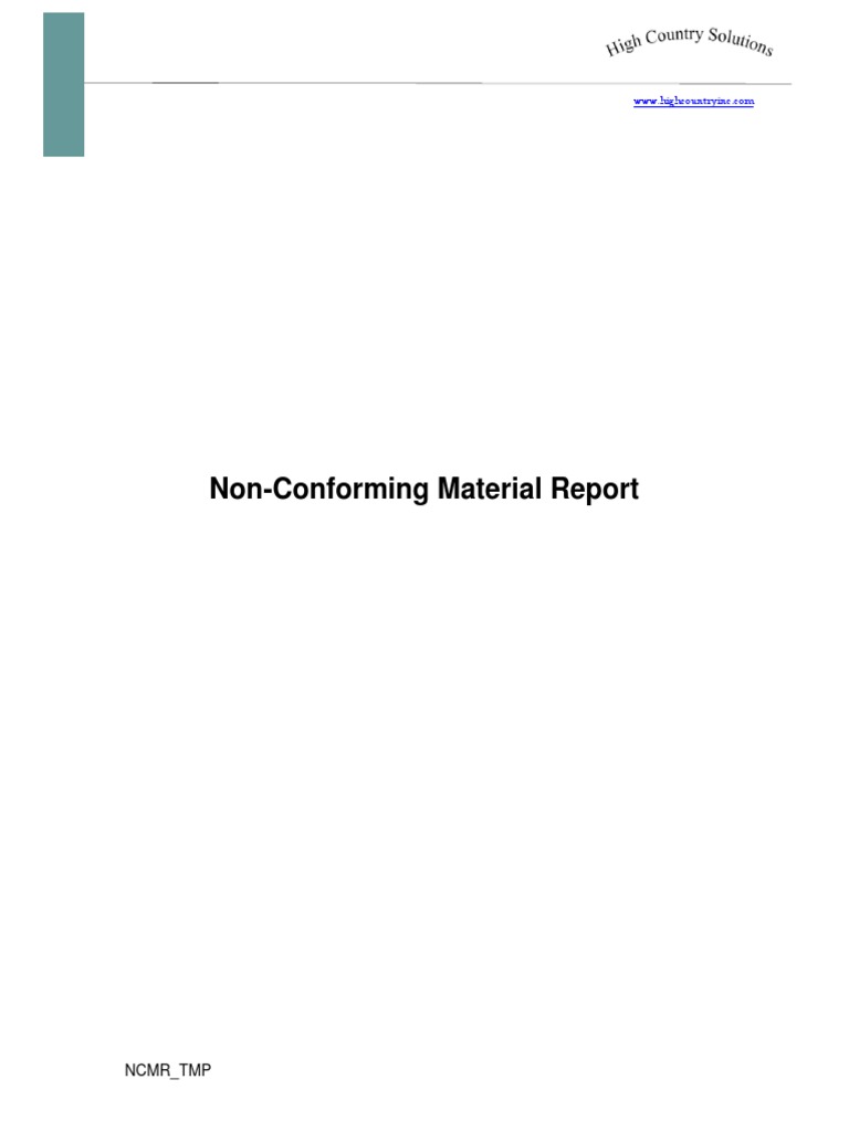 Non-Conforming Material Report: NCMR - TMP | Download Free PDF ...