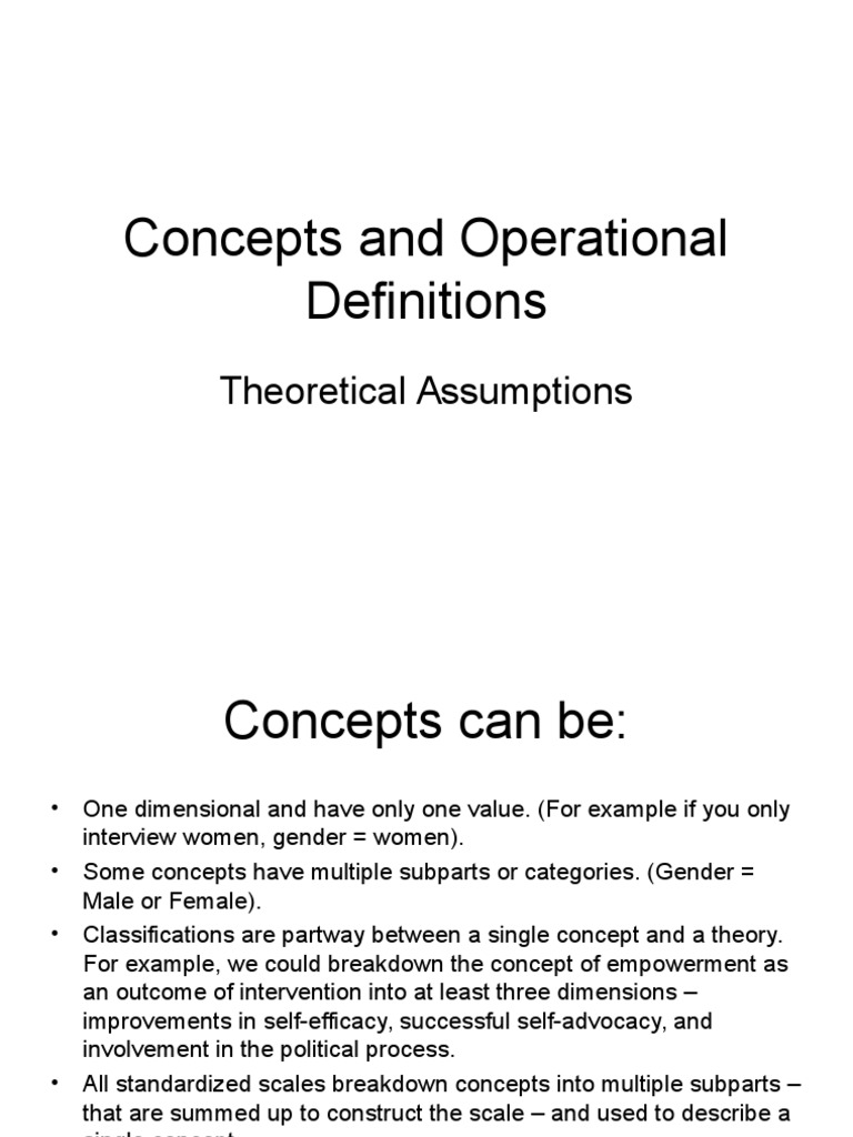 Concepts and Operational Definitions - Plainformat | PDF | Quantitative ...