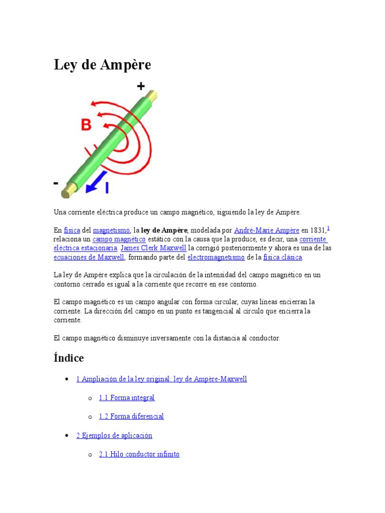 Ley de Ampère | PDF | Campo magnético | Corriente eléctrica