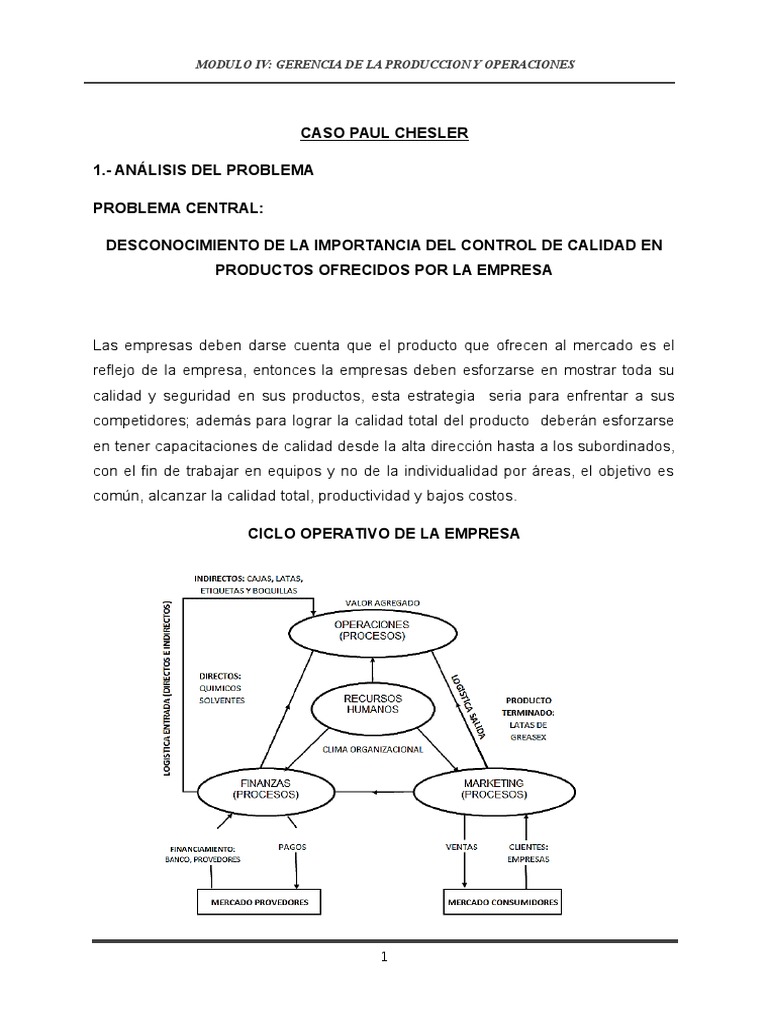 Caso Grupal-Paul Chesler | PDF | Calidad (comercial) | Recursos humanos