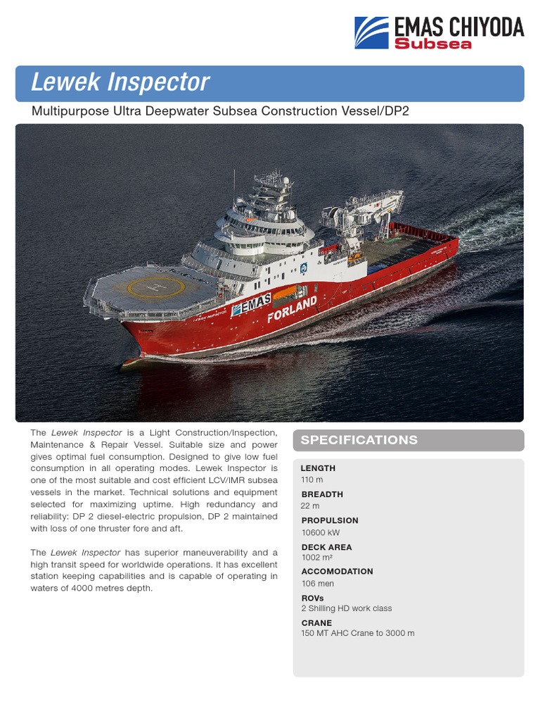 Lewek Inspector 2016 DIGITAL | PDF | Subsea (Technology) | Tonnage