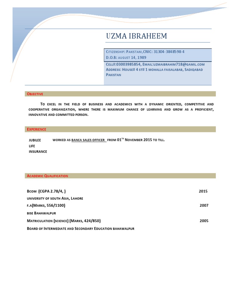Uzma CV | PDF