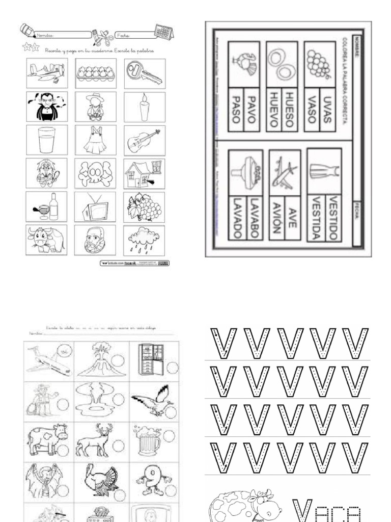 Actividades Letra V | PDF