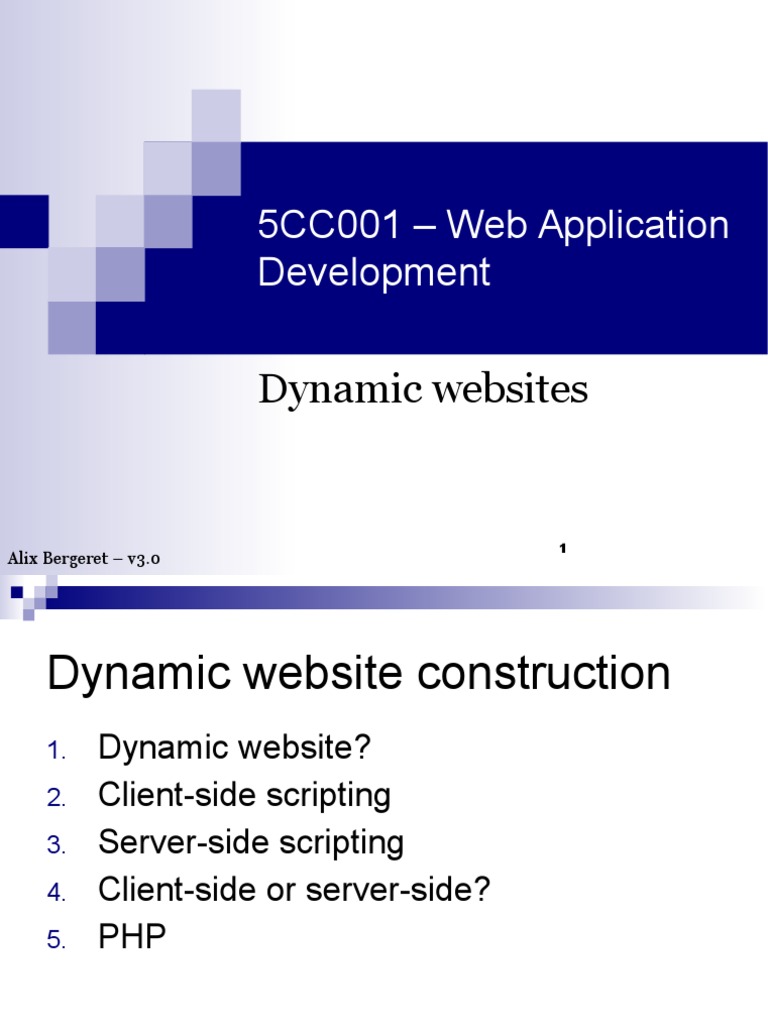 01 - Dynamic Websites | PDF | Dynamic Web Page | Websites