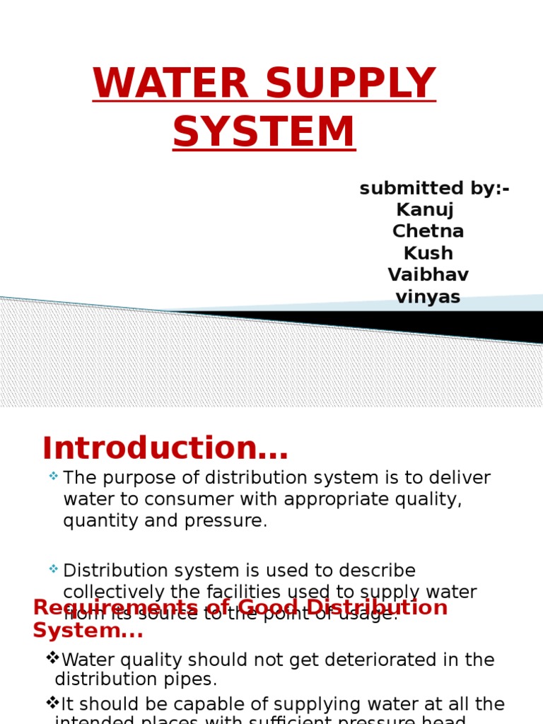 Water Distribution System | PDF | Reservoir | Pump