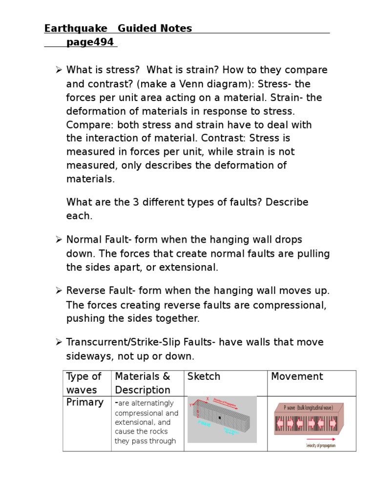 Earthquake Guided Notes | PDF | Earthquakes | Geotechnical Engineering