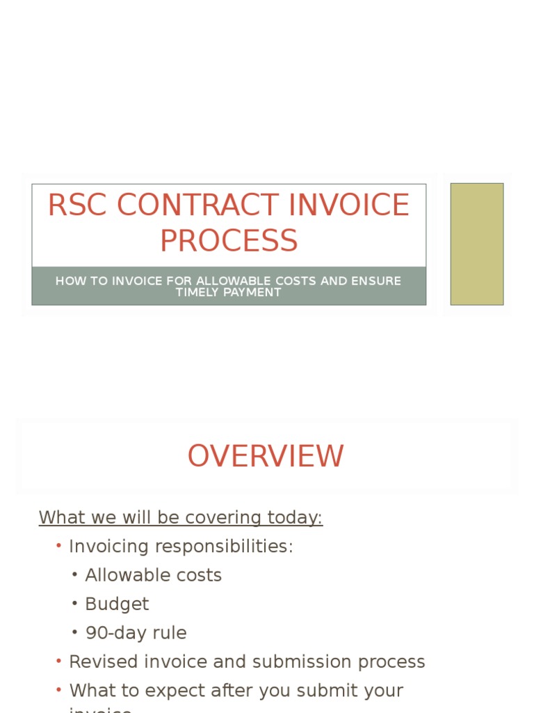 RSC Contract Invoice Process: How To Invoice For Allowable Costs and ...