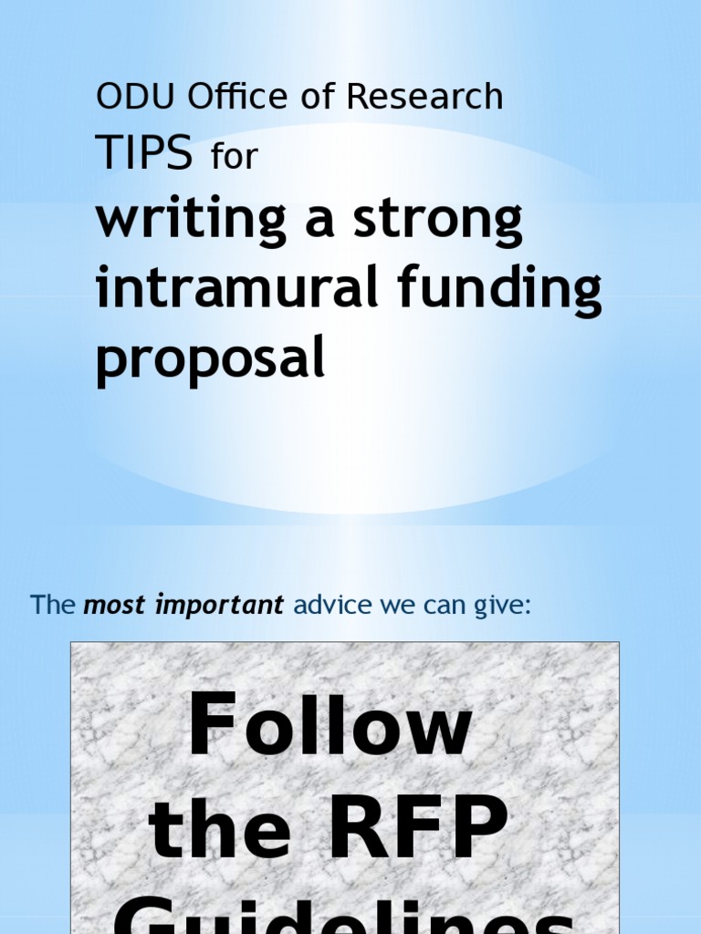 Tips for Strong Intramural Funding Proposals | PDF | Grant Writing ...
