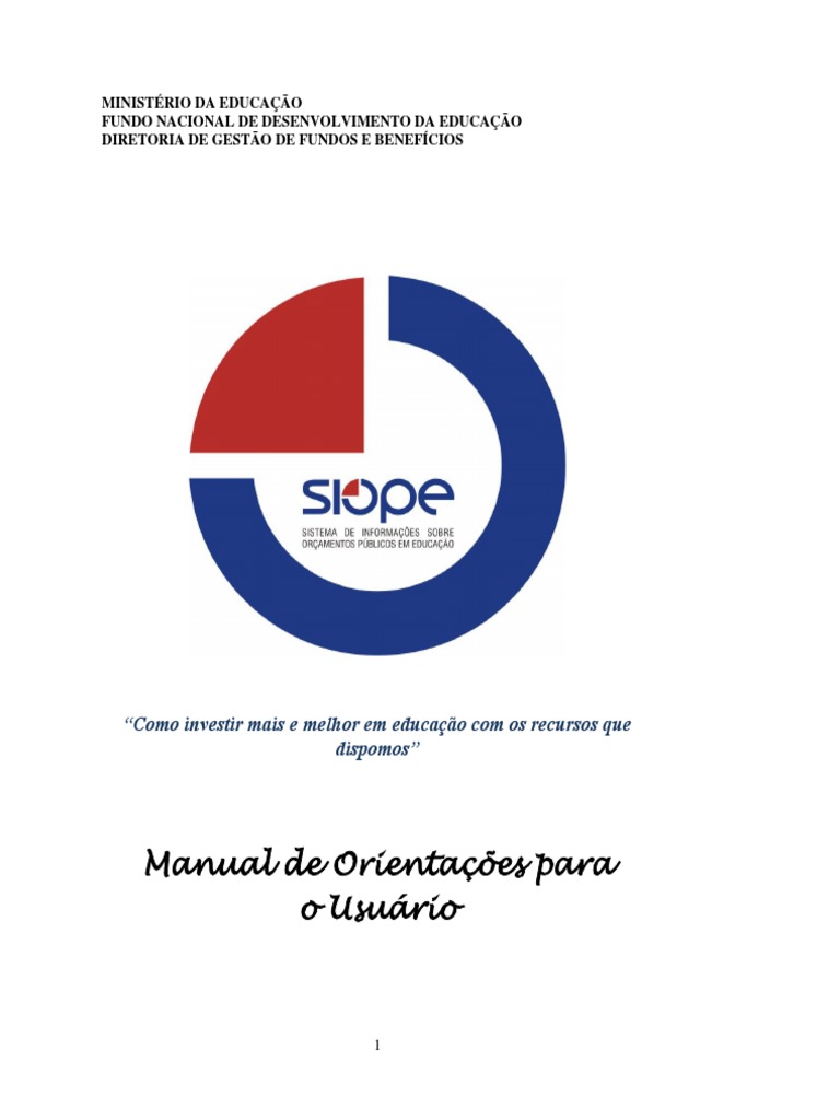 Manual do Siope: Orientações e Uso | PDF | Impostos | Federação